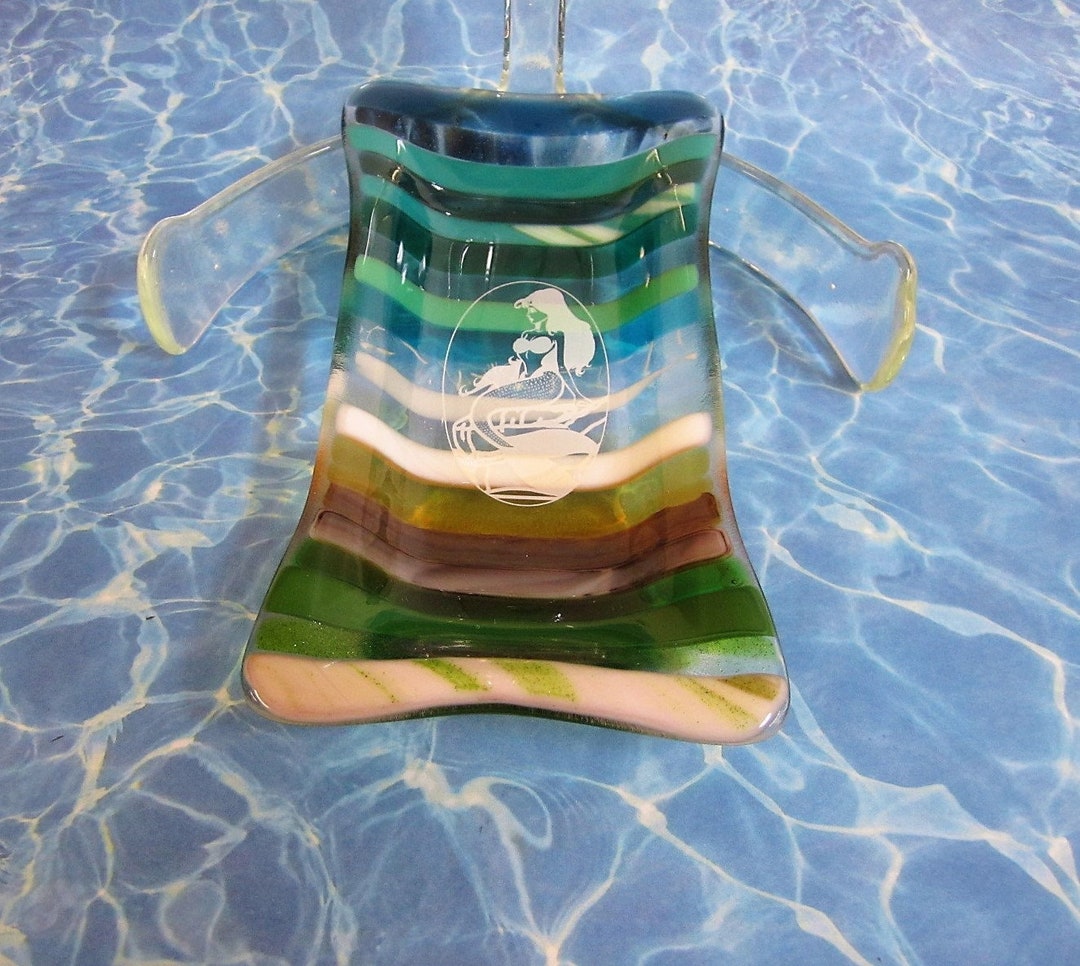 Watchful Mermaid Fused Glass Vice Tray - Etsy