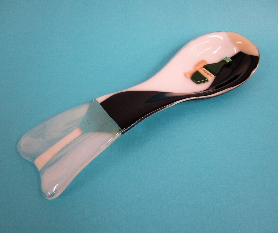 Black Tie Affair Fused Glass Spoon Rest - Etsy
