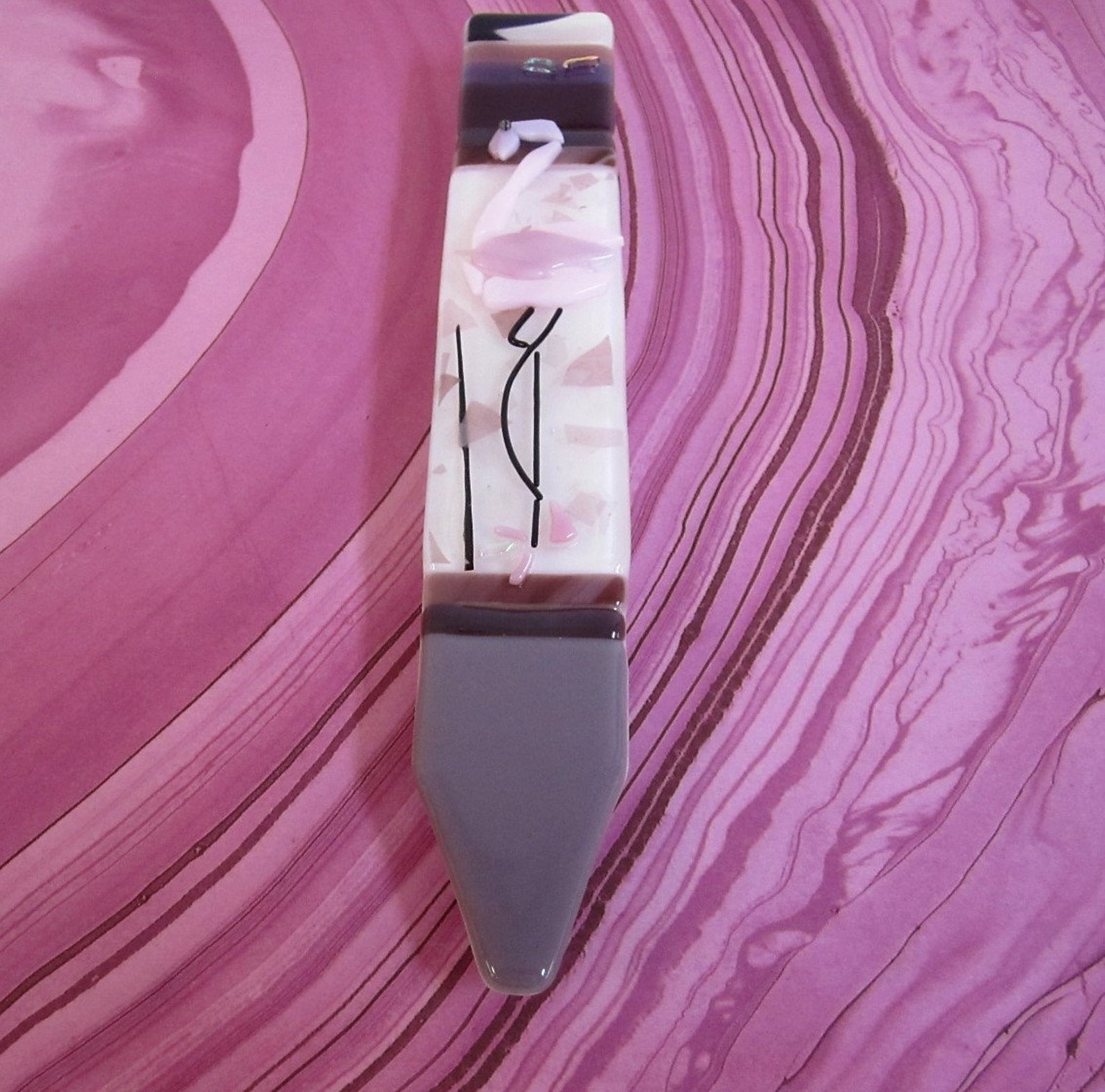 Flamingo at Dusk Fused Glass Garden/container/planter Stake - Etsy