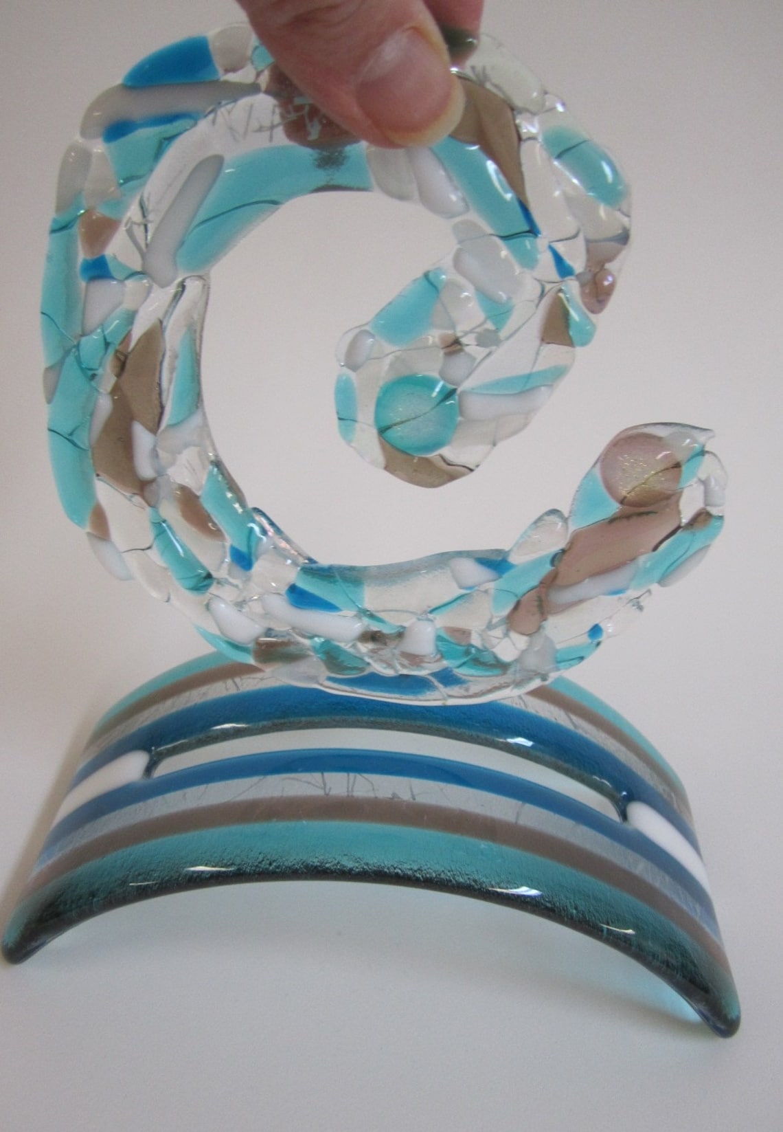 Winter Wave Fused Glass Sculpture - Etsy