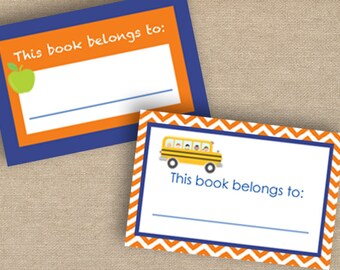 INSTANT PRINTABLE Labels for School DIY Printable Book | Etsy