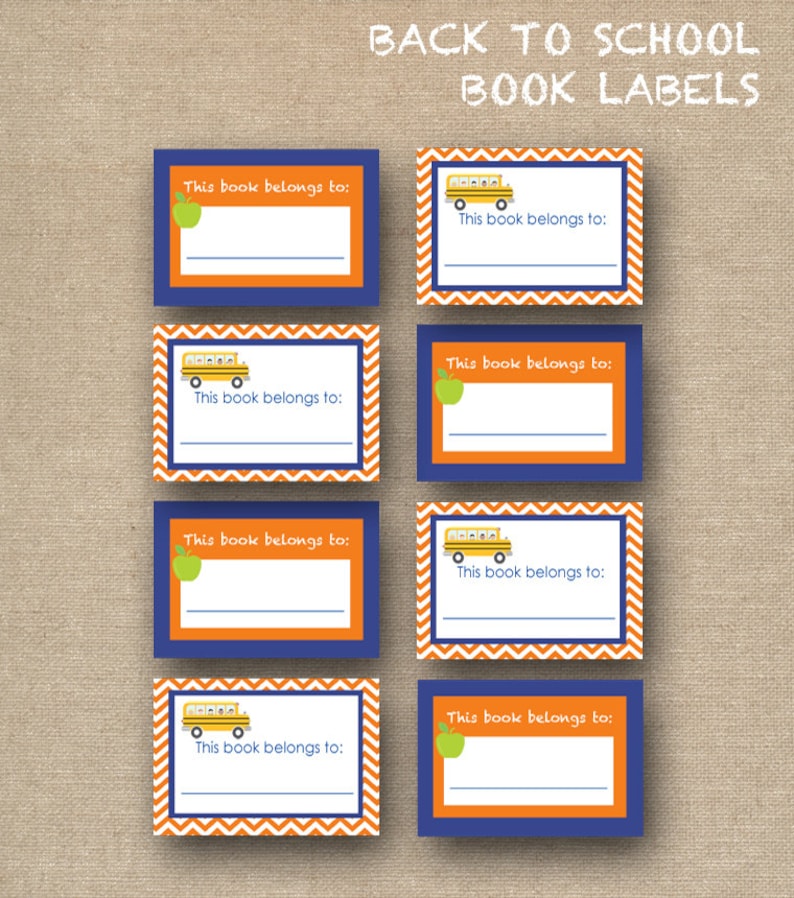 INSTANT PRINTABLE Labels for School DIY Boys Book Labels | Etsy