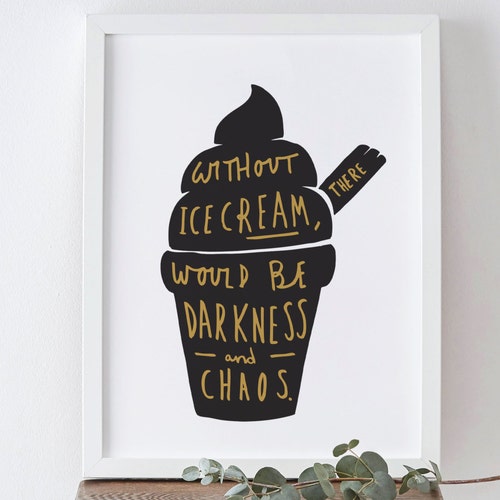 Ice Cream Print A4 Ice Cream Wall Art Kitchen Food Print - Etsy