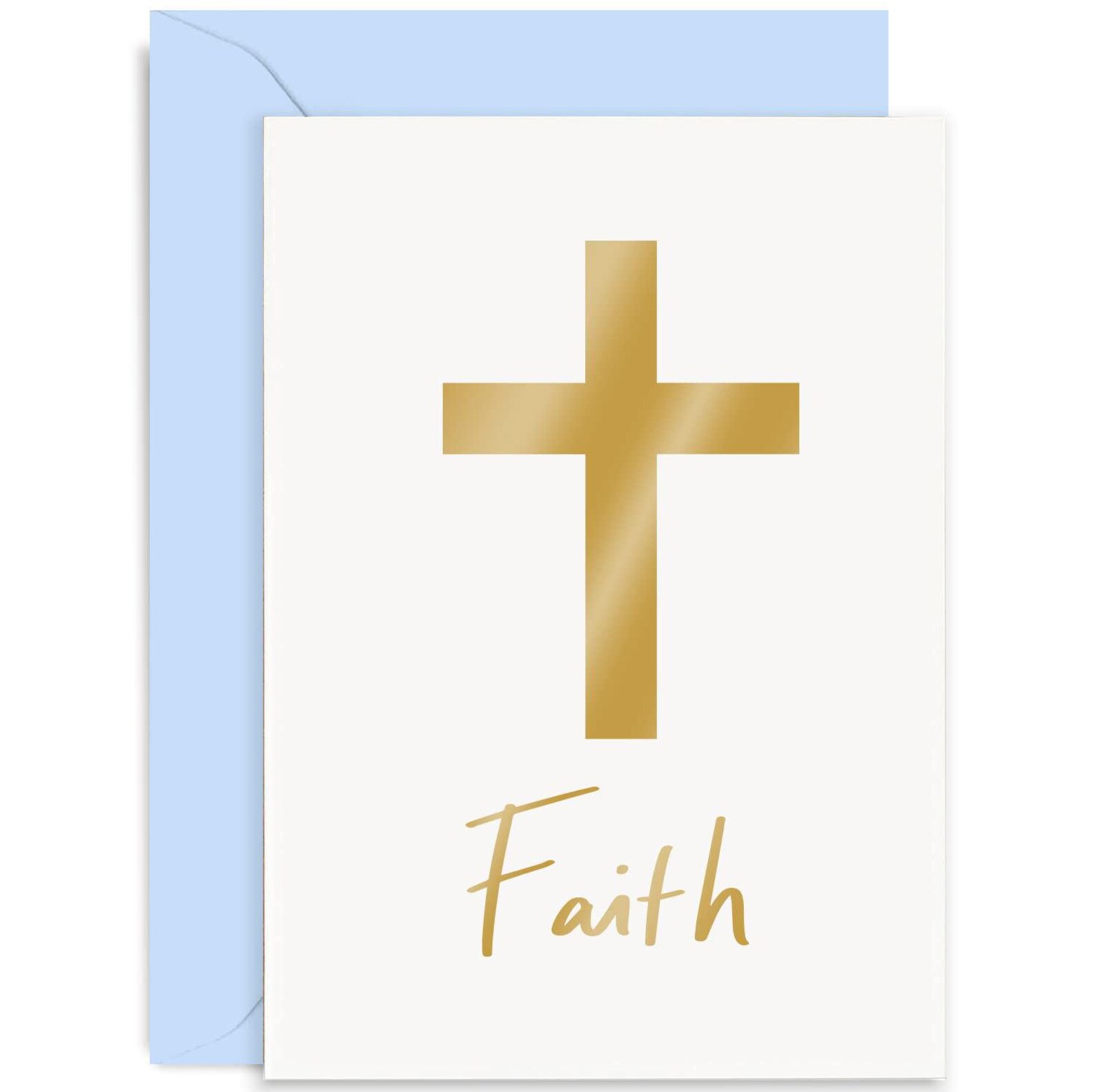Faith Blue Cross Card - Christening Card - Religious Card - Faith Card ...