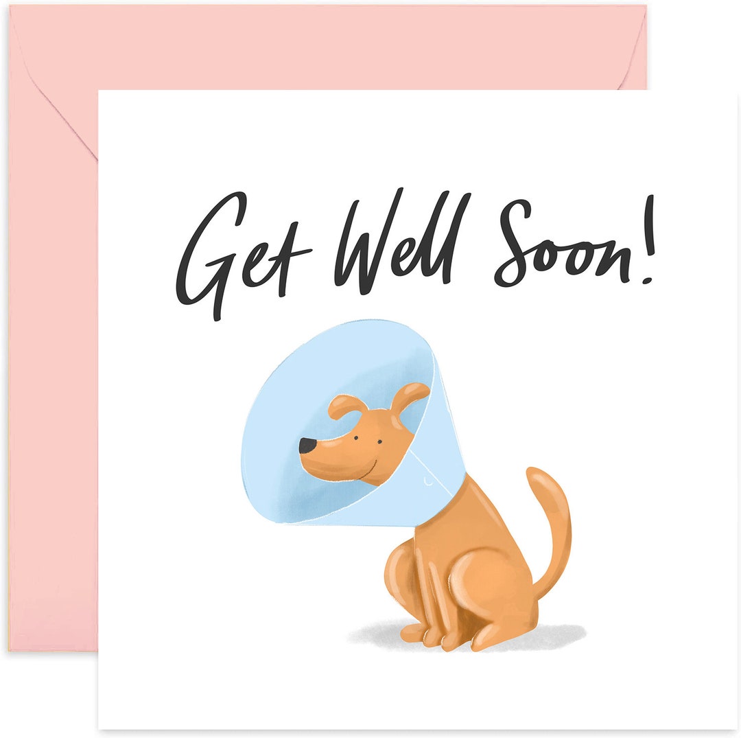 Get Well Soon Dog Card - Get Well Soon Card - Get Well Greeting Card ...