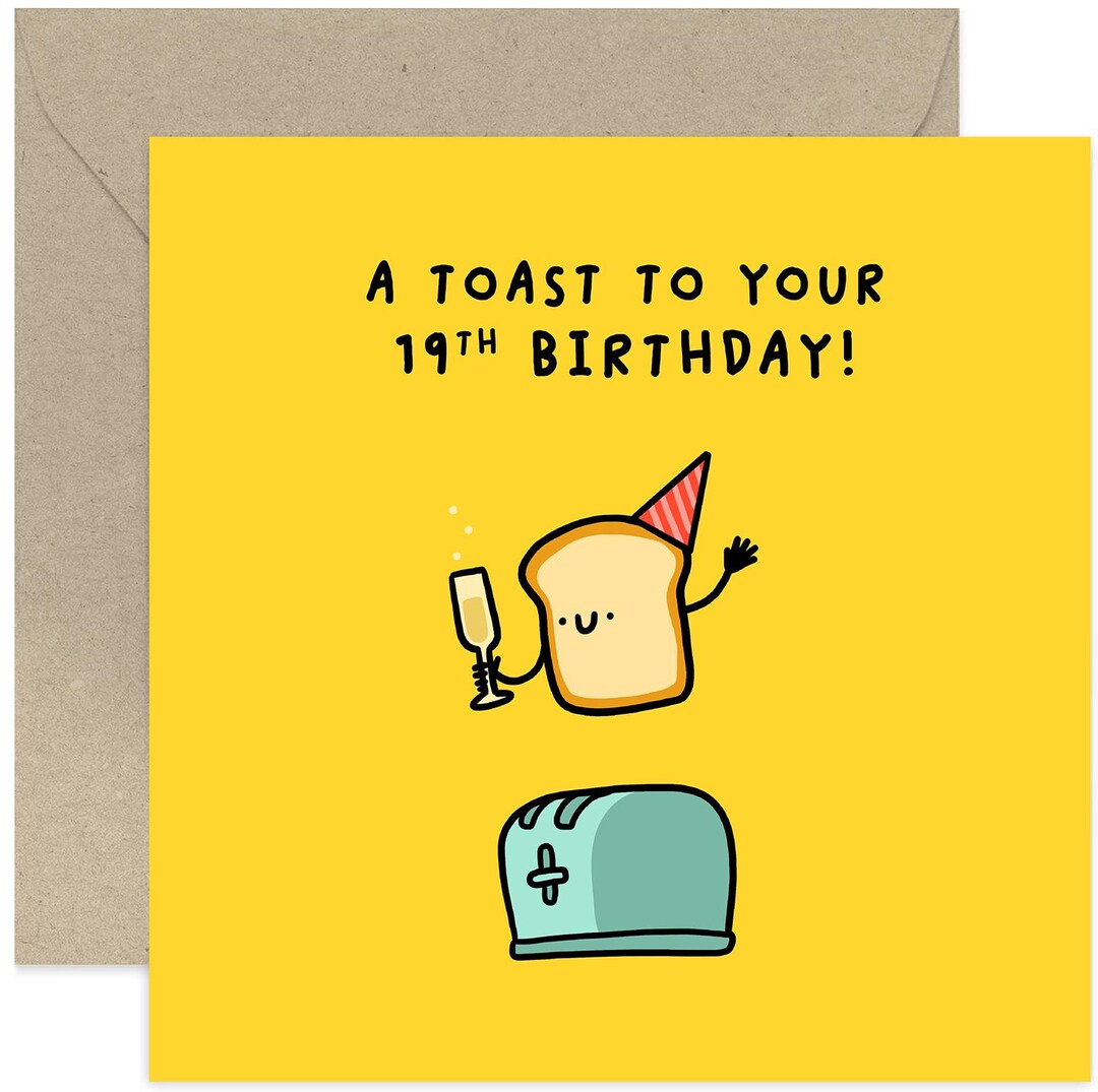 A Toast to Your 19th Birthday Card - Happy 19th Birthday Card - 19th ...
