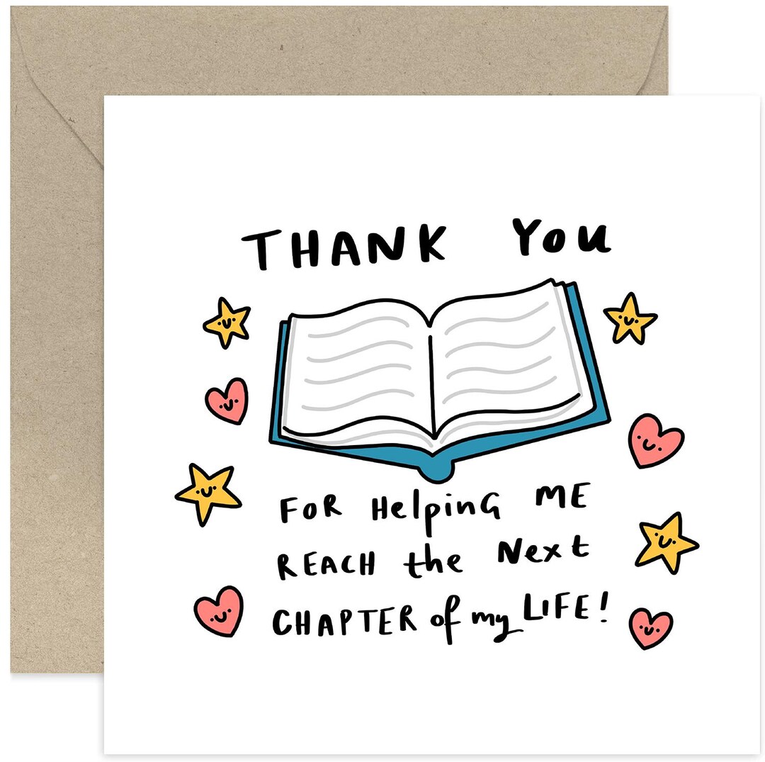 Thank You Helping to Reach Next Chapter Card - Thank You Card - Card ...