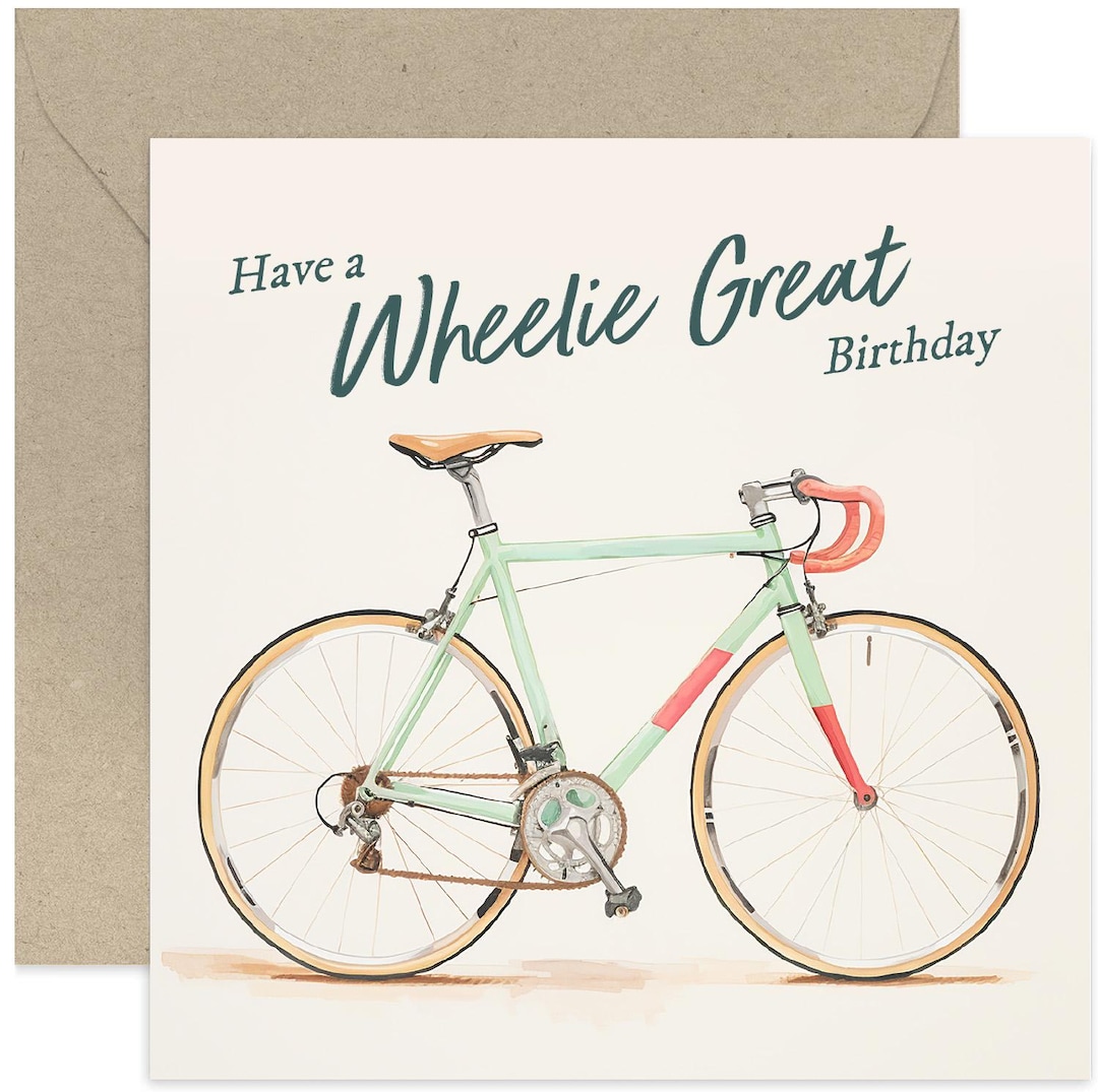 Have A Wheelie Great Birthday Card - Happy Birthday Card - Bike Lover ...
