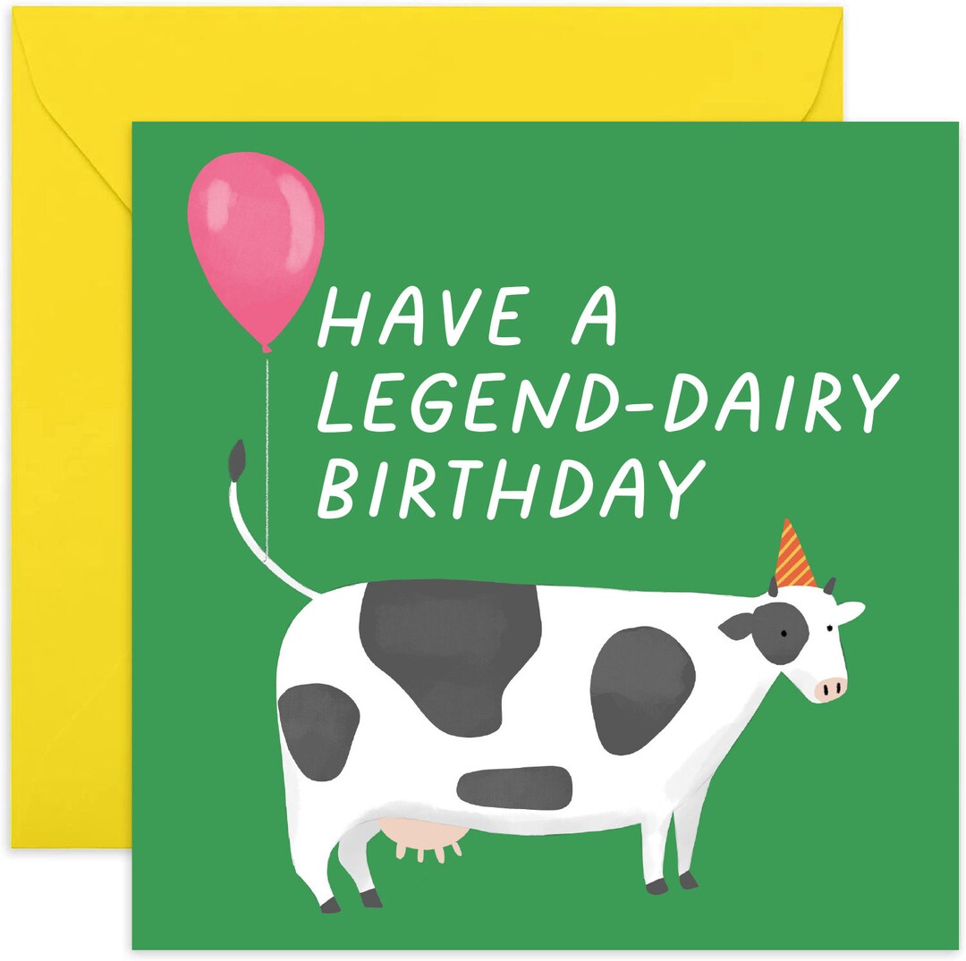 Legend-dairy Birthday Cow Card - Fun Birthday Card - Birthday Card ...