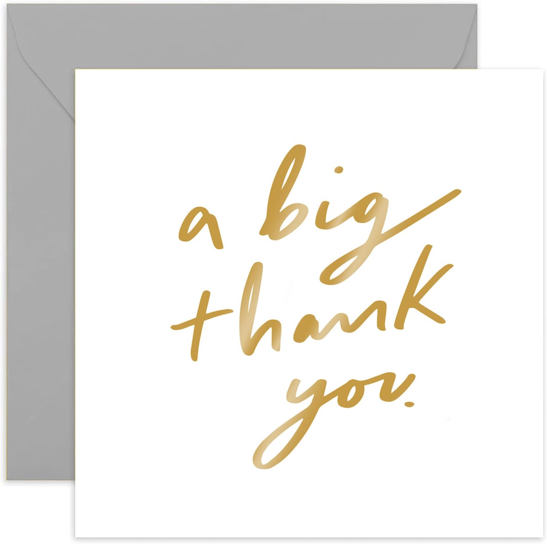 A Big Thank You Card - Thanks Card - Thank You Greeting Card - Card for Friends and Family ...
