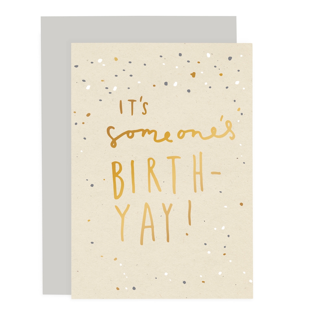 Someone's Birth-yay! Card - Gold Foil Card - Birthday Card ...