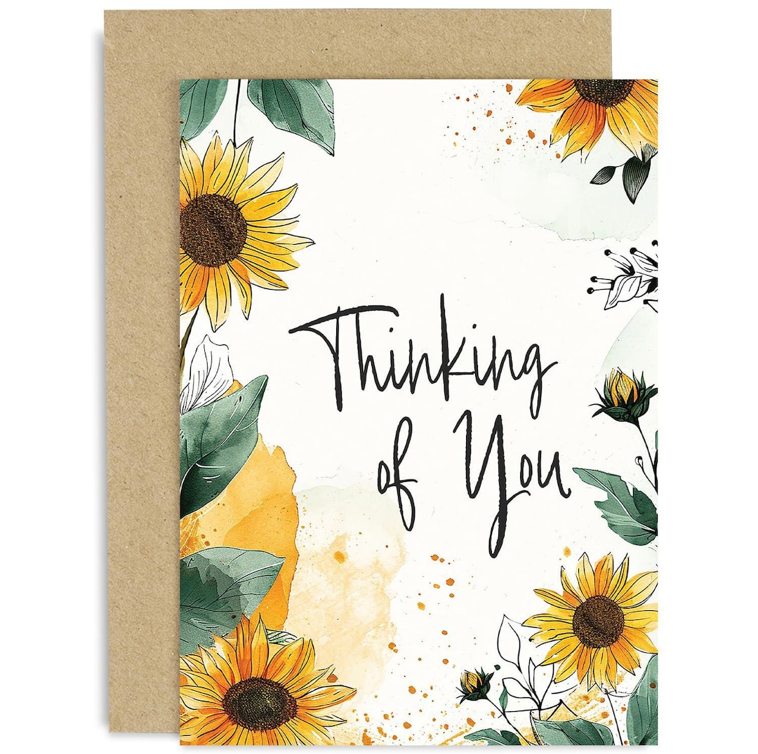 Sunflower Thinking of You Card - Thoughtful Card for Family Friends ...