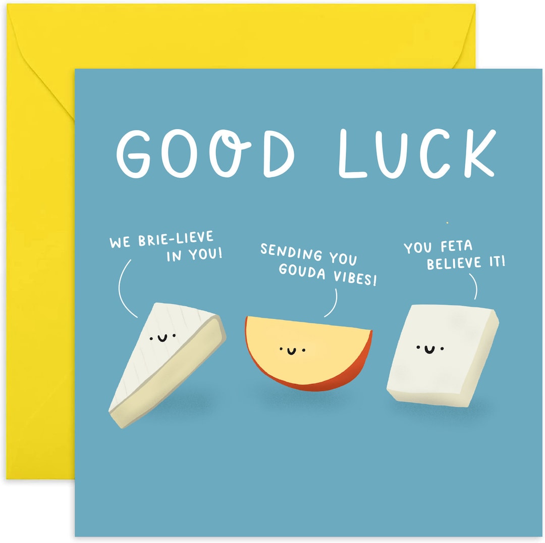 Cheesy Good Luck Card - Good Luck Card - You're Leaving Greeting Card ...