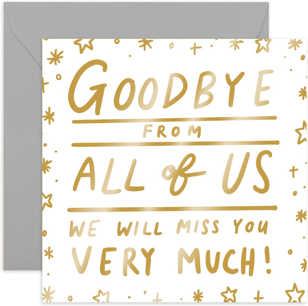 Goodbye From All of Us Card - Good Luck Card - You're Leaving Card ...