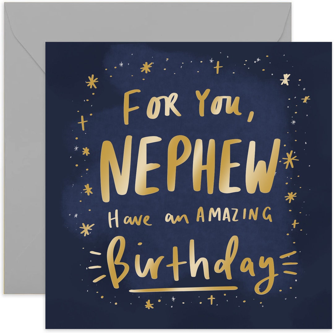 For You Nephew Happy Birthday Card - Fun Birthday Card for Him - Cute ...