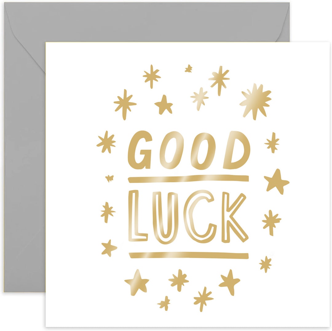 Good Luck Stars Card - Fun Good Luck Card - Well Done Greeting Card ...