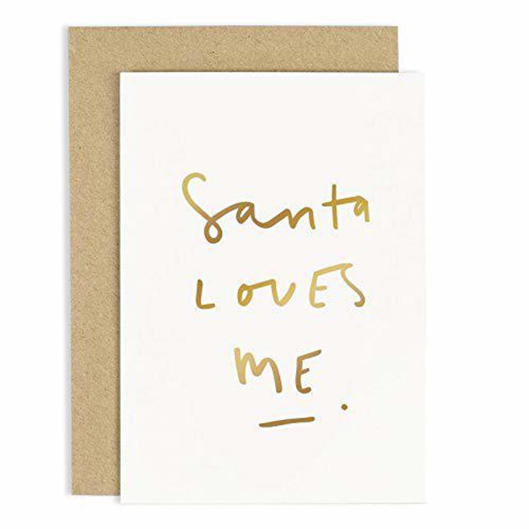 Santa Loves Me Christmas Card - Funny Seasons Greetings for Him and Her ...