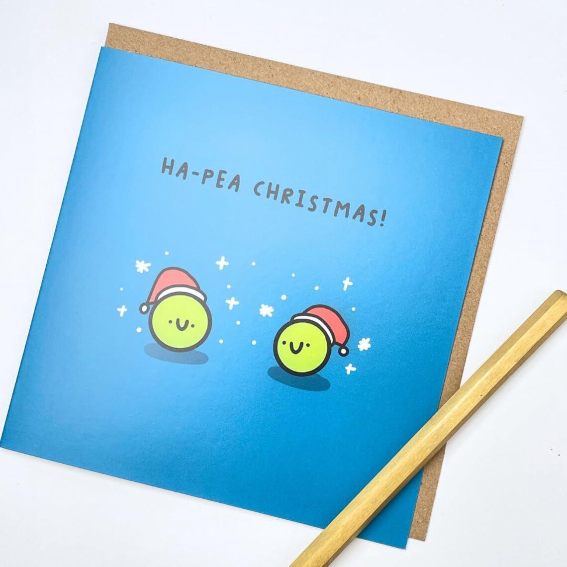 Ha-pea Christmas Card - Funny Christmas Card - Cute Holiday Card ...