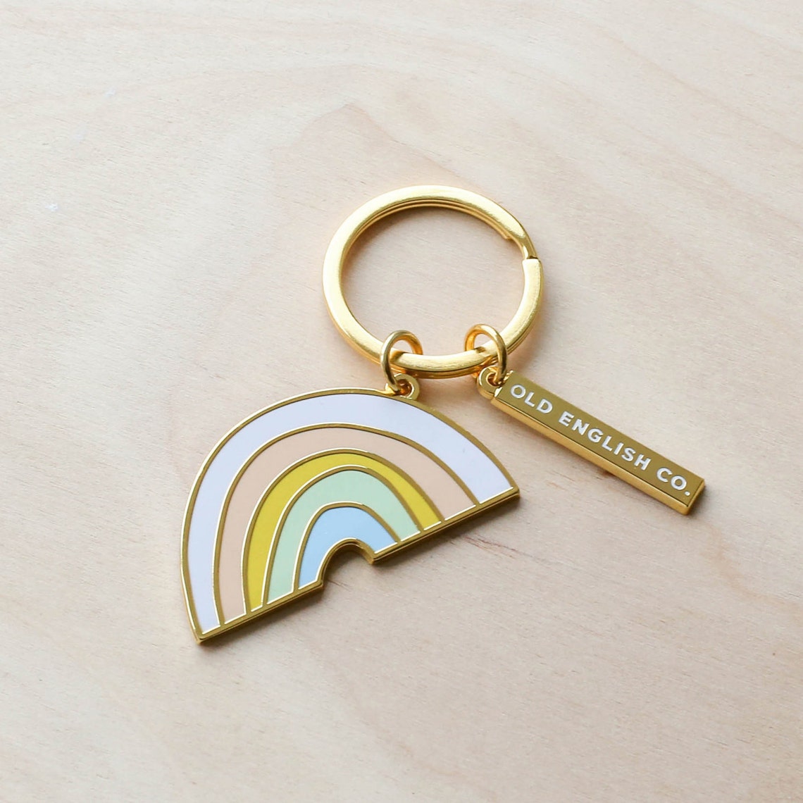 Rainbow Keyring Colourful Keyring Gold Keyring House | Etsy
