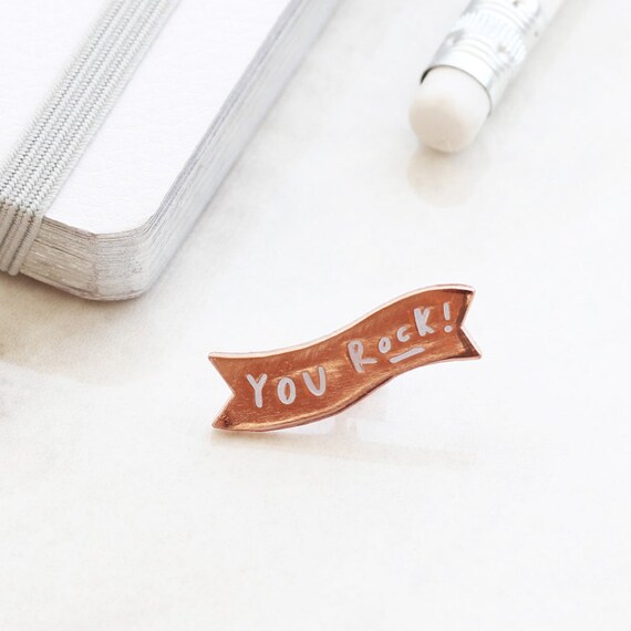 You Rock Banner Enamel Pin Fashion Enamel Pin Enamel Lapel | Etsy