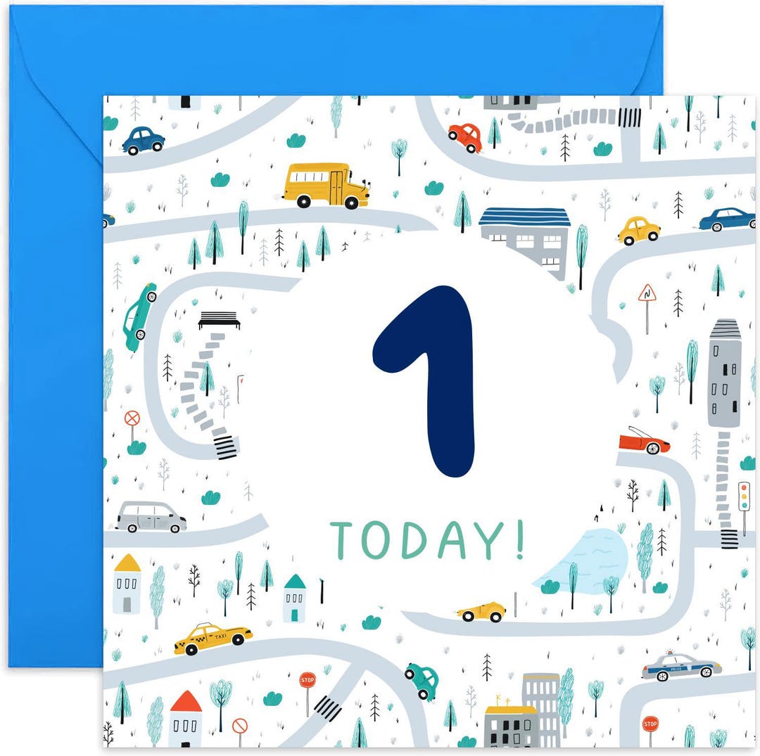 Birthday Card for Boy or Girl - Fun Cars Vehicle Road Birthday Card for ...