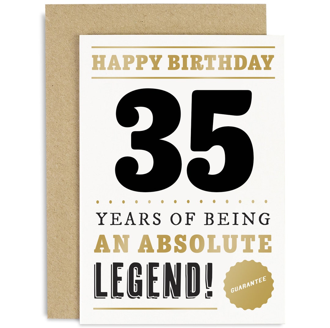 35 Years Legend Card - 35th Birthday Card for Him - 35th Birthday Card ...
