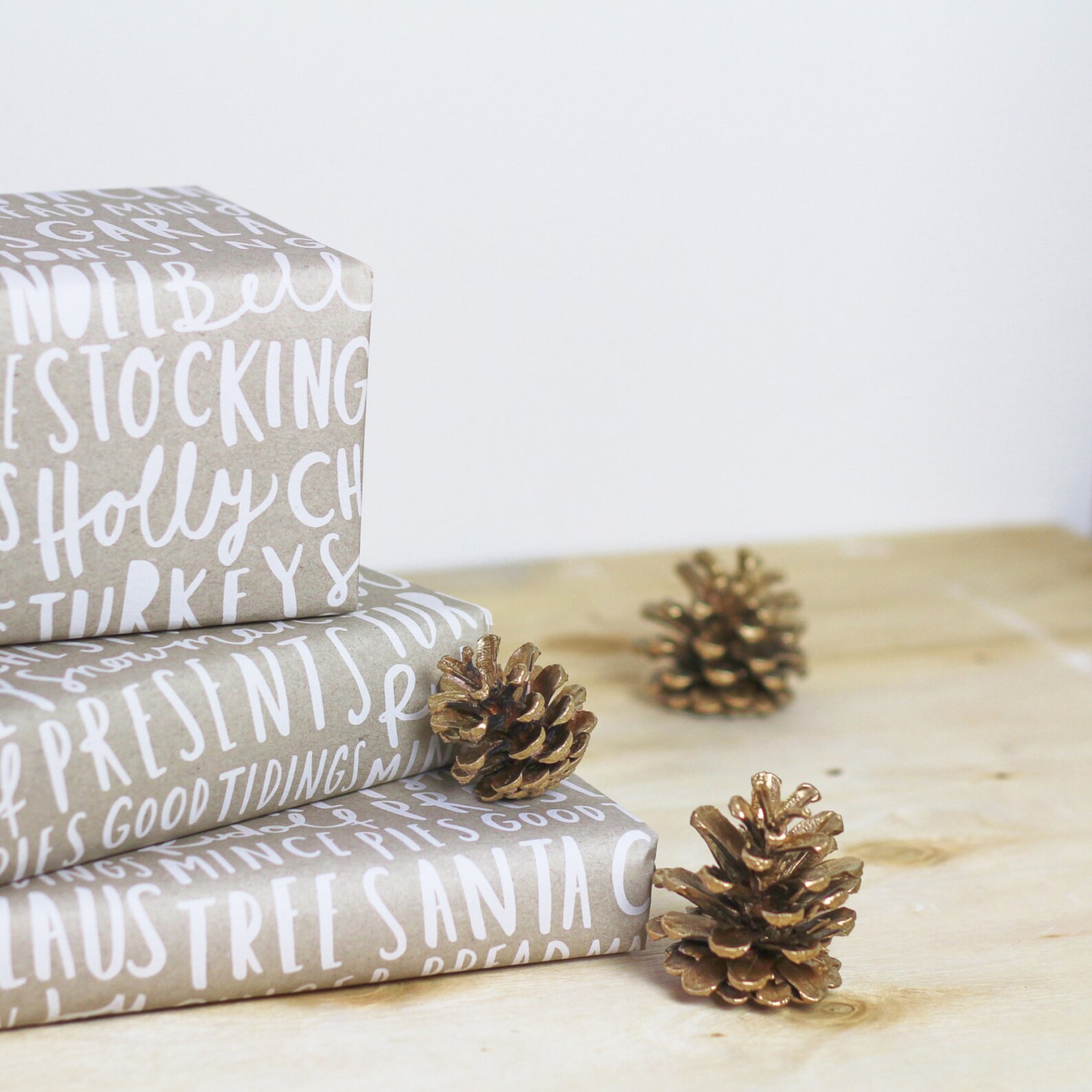SALE: Christmas Typography Gift Wrap Hand Lettered Christmas - Etsy UK