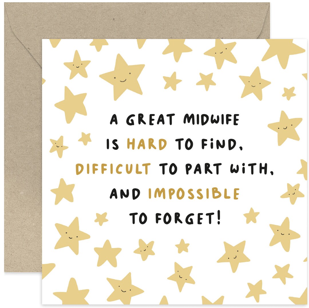 A Great Midwife Quote Card Thank You Card Midwife Card - Etsy
