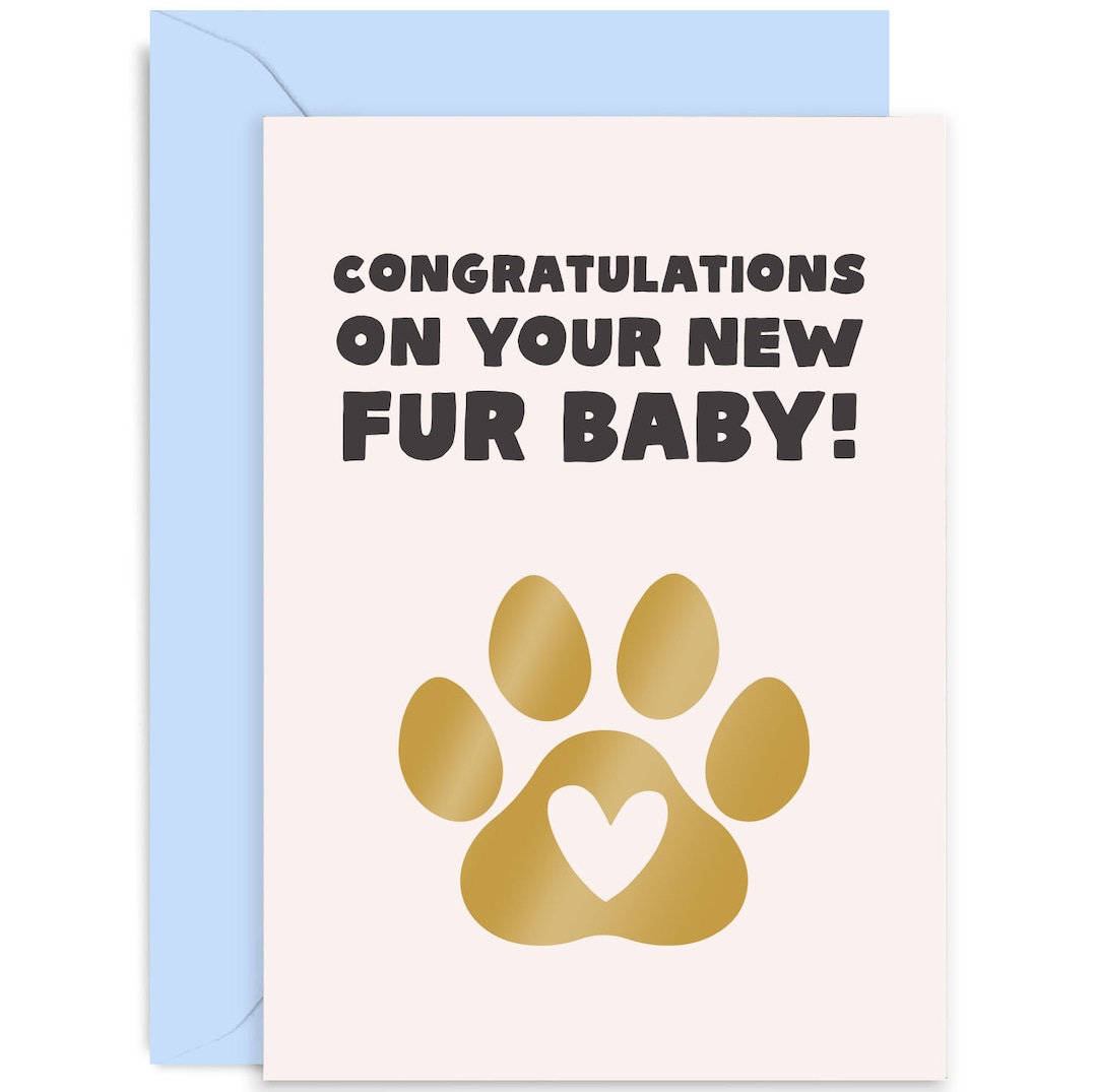 New Fur Baby Card - Congratulations Card - New Baby Card - New Pet ...