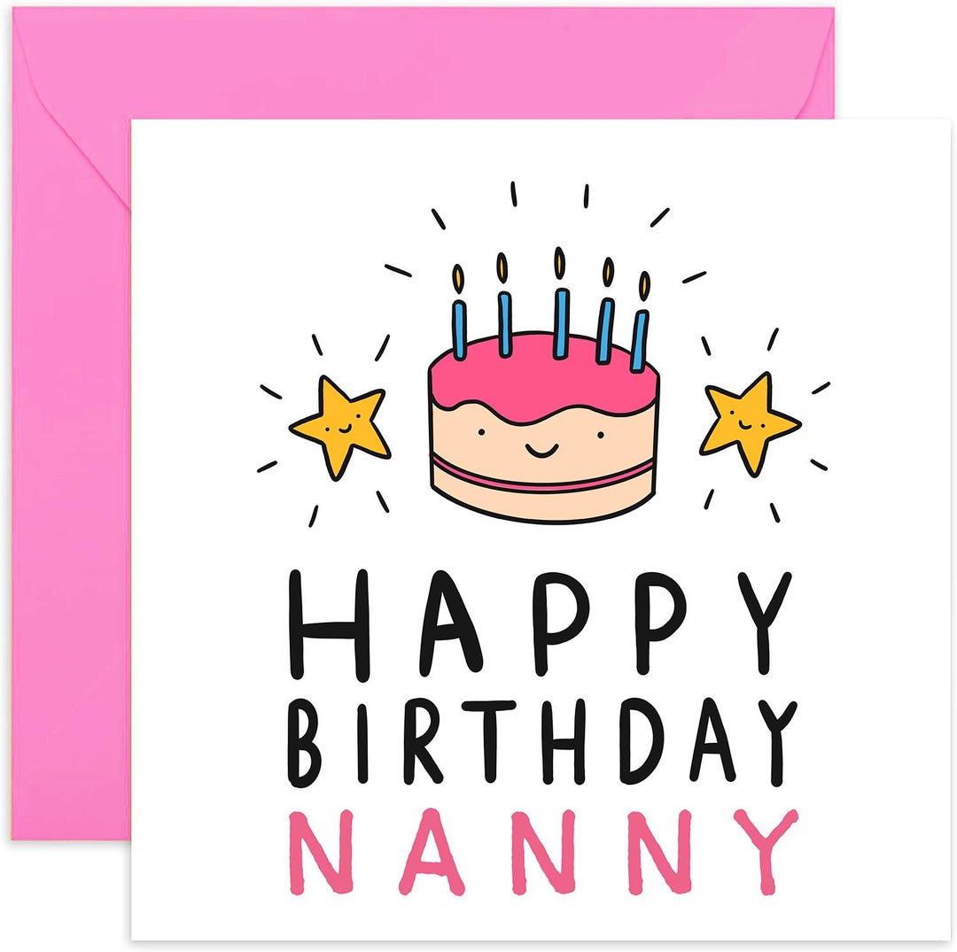 Happy Birthday Nanny Card - Cute Birthday Card for Her - Fun Happy ...