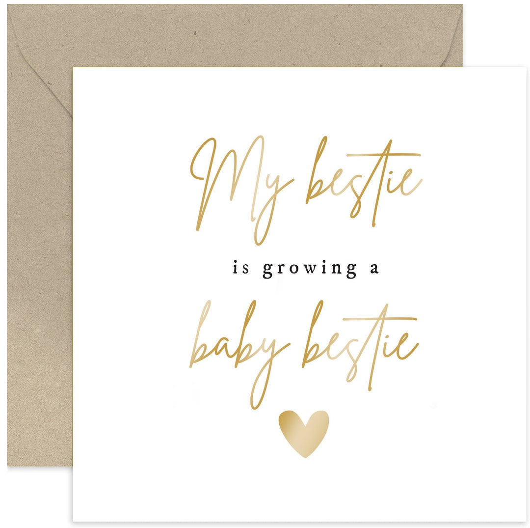 My Bestie is Growing A Baby Card - Congratulations Card - New Baby Card ...