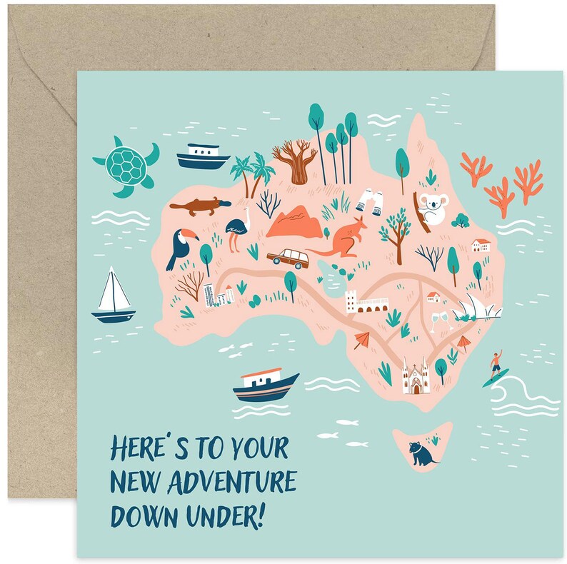 Good Luck in Australia Card for Grandson Granddaughter Niece Nephew Son ...