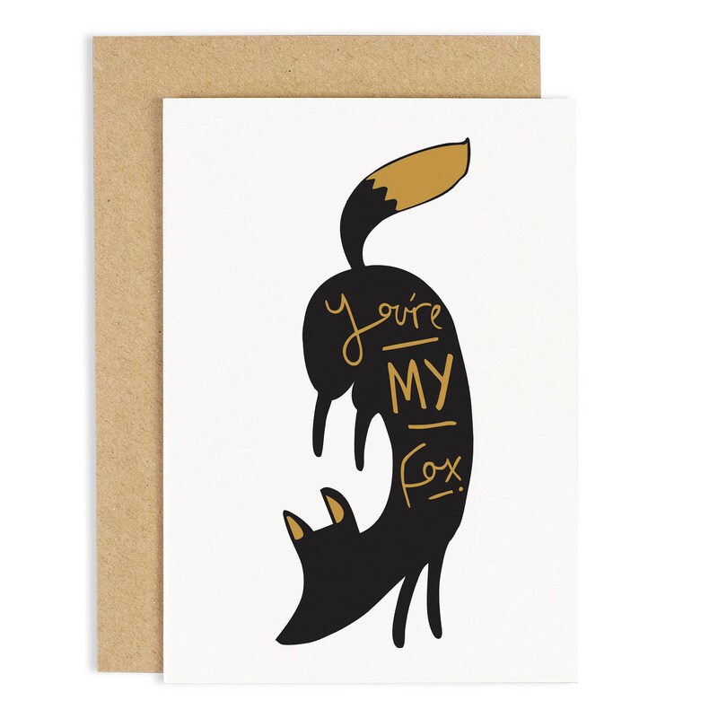 Fox Valentine Card - Etsy