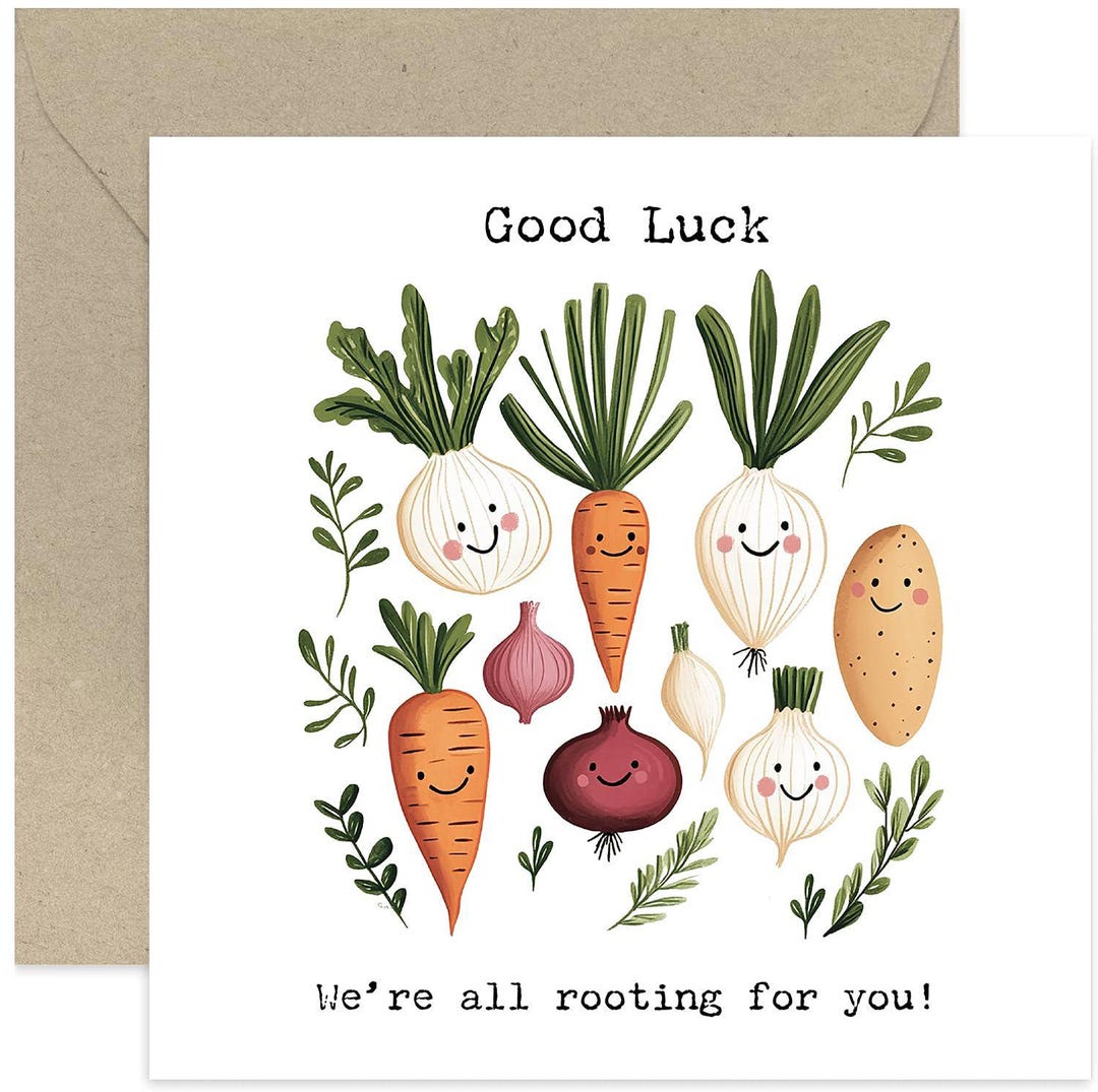 Funny Good Luck Card for Son Daughter Colleague - Root Vegetables 'we ...