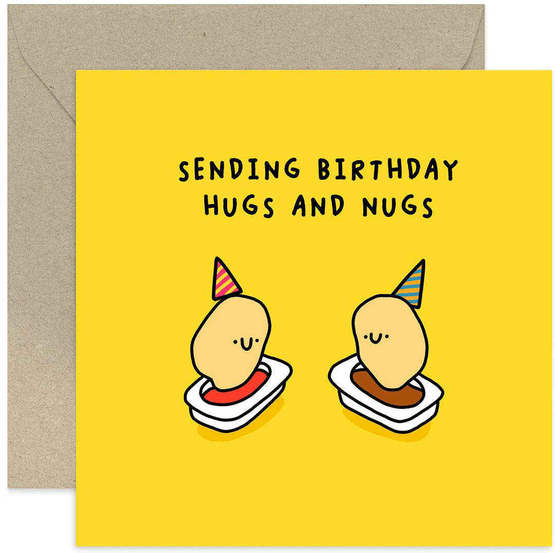 Sending Birthday Hugs and Nugs Card - Birthday Card - Funny Birthday ...