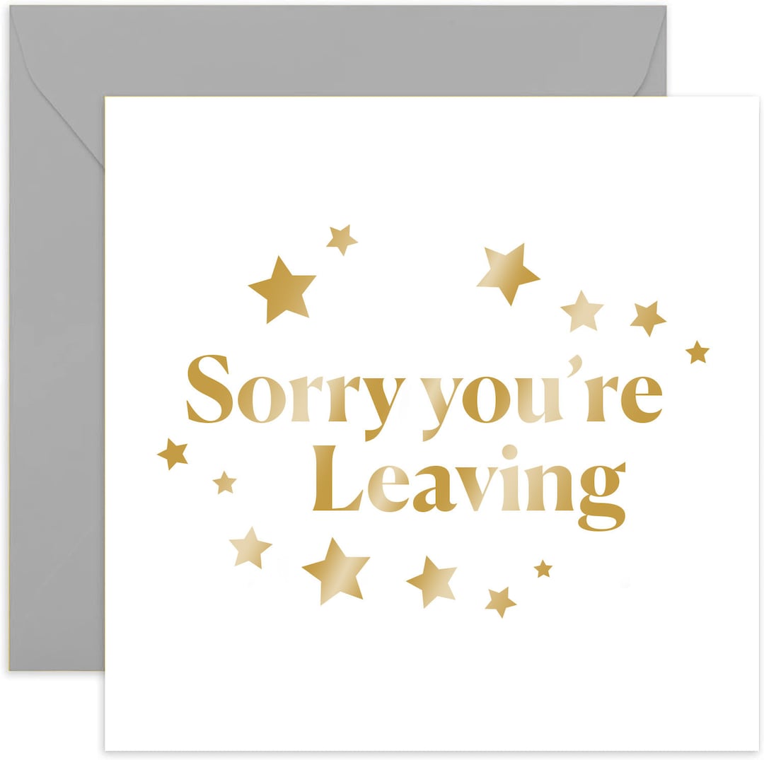 Sorry You're Leaving Card - Good Luck Card - You're Leaving Greeting ...