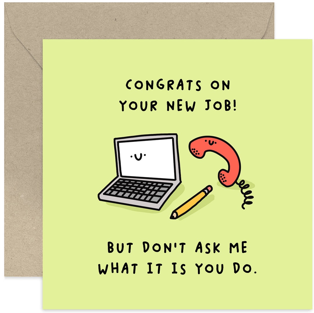 Congrats on Your New Job Card - Good Luck Card - You're Leaving ...
