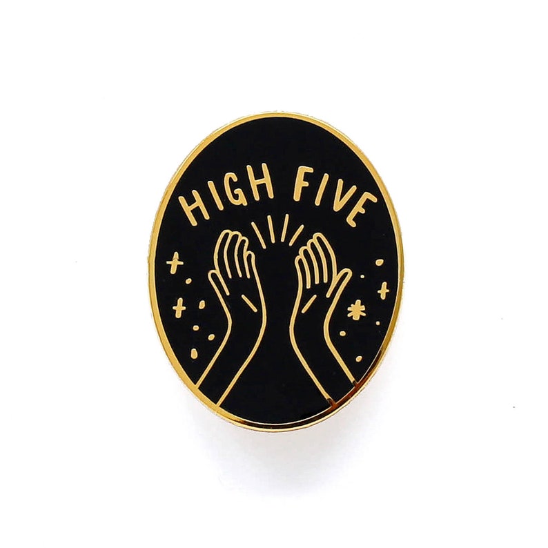 High Five Oval Enamel Pin High Five Enamel Pin Enamel | Etsy