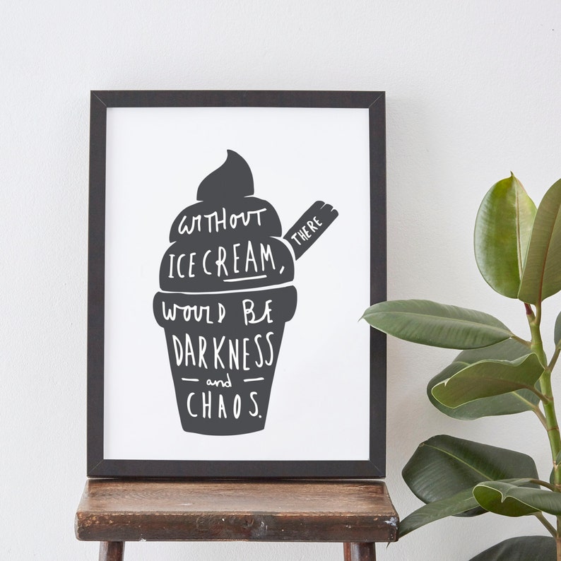 Ice Cream Print A4 Kitchen Print Ice Cream Art Ice Cream - Etsy