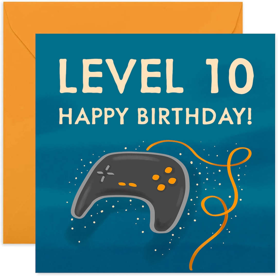 Level 10 Birthday Gaming Card - Gaming Birthday Card - Birthday Card ...
