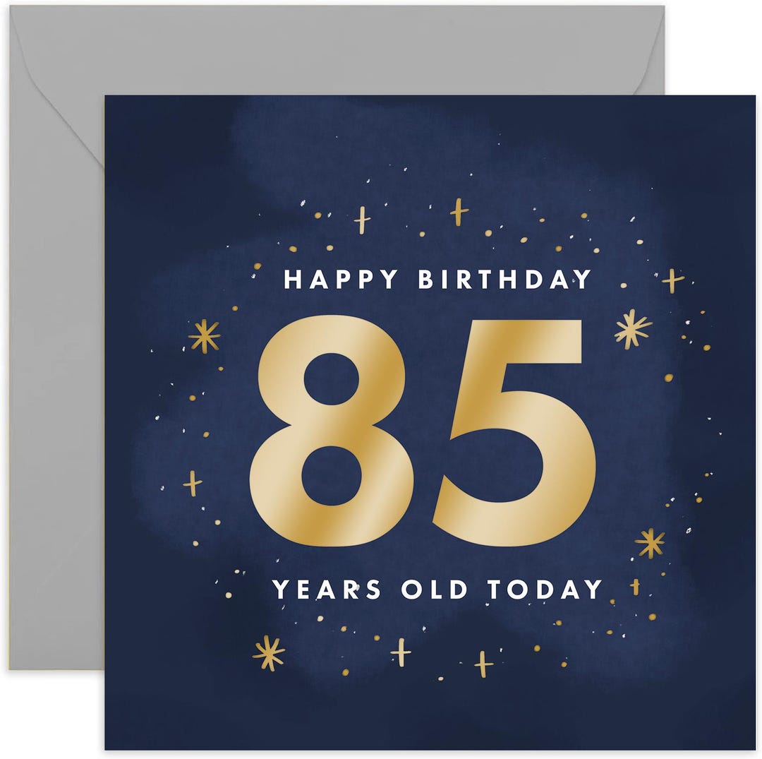 85th Birthday Stars Card - Happy 85th Birthday Card - 85th Birthday ...