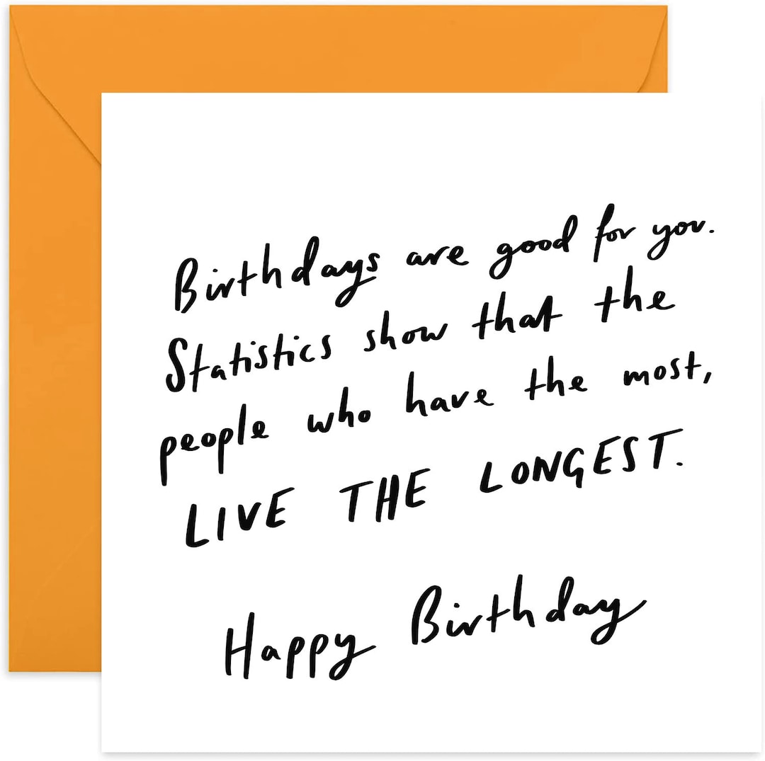 Birthday Statistics Joke Birthday Card - Birthday Card for Him ...