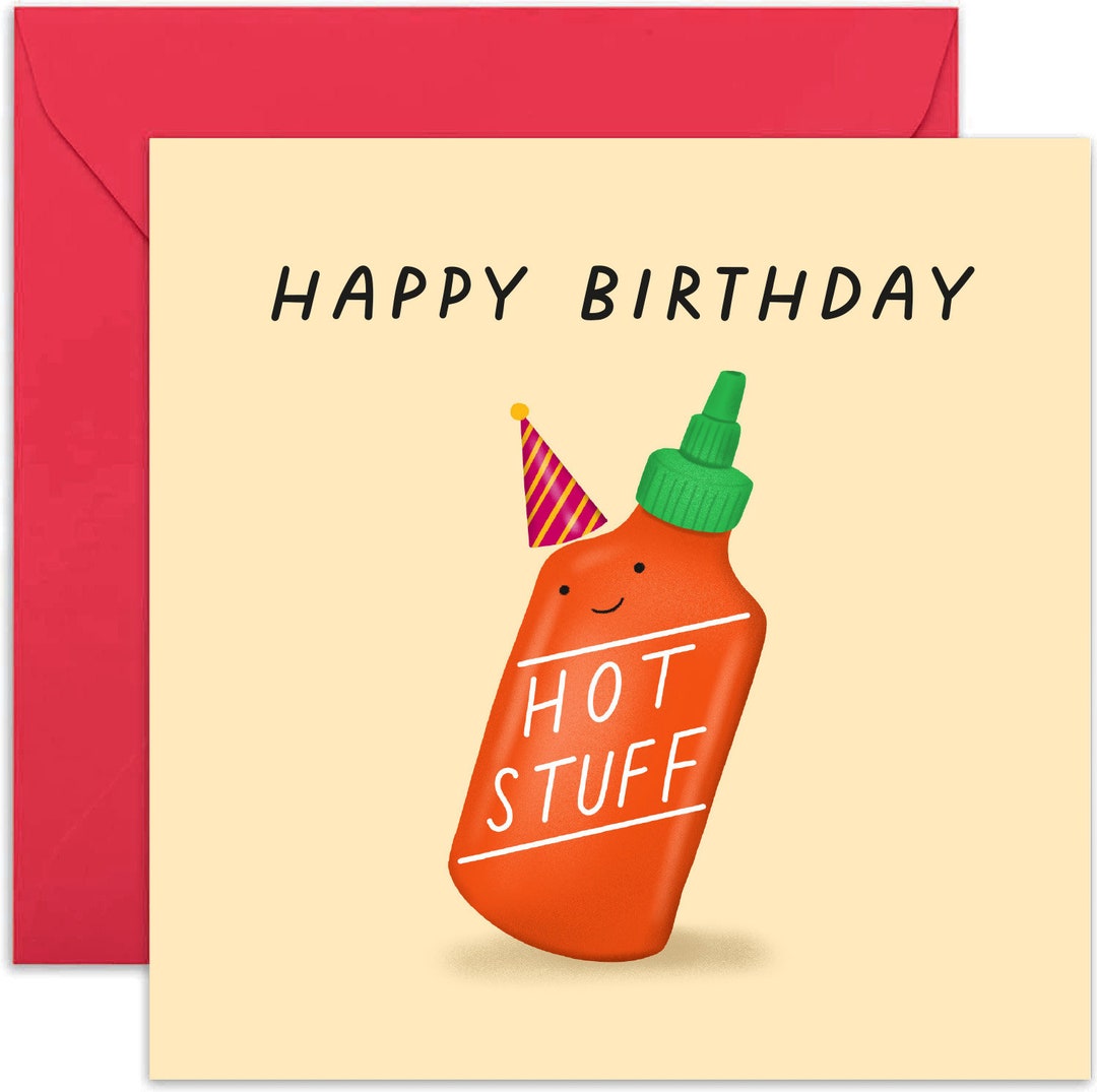 Happy Birthday Hot Stuff Card Birthday Card for Him Joke Birthday Card ...