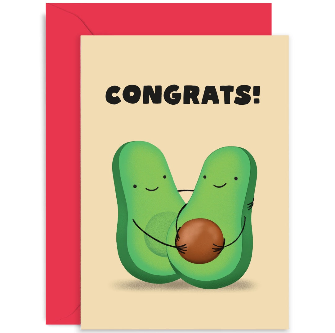 Congrats Pregnancy Avocado Card Congratulations Card New Baby Card Baby ...