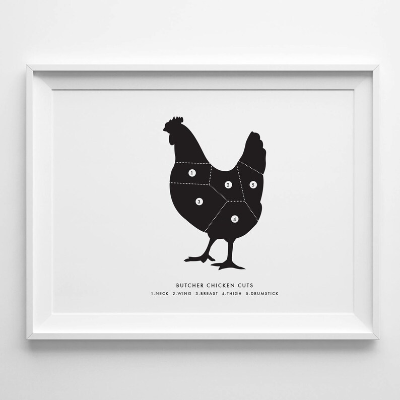 Set of 4 x A4Butcher Prints Numbered Butcher Chart butcher | Etsy