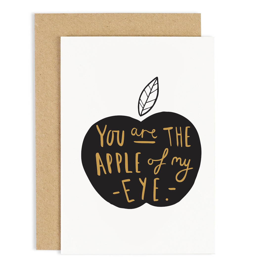 Apple of My Eye Card - Valentine's Day Card - CC224 - D/C - Etsy