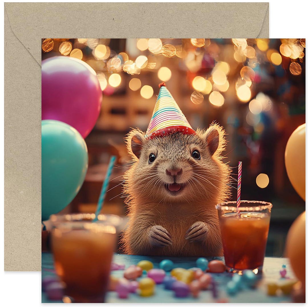 Funny Gopher Birthday Card for Him or Her - Cute Animal Happy Birthday ...