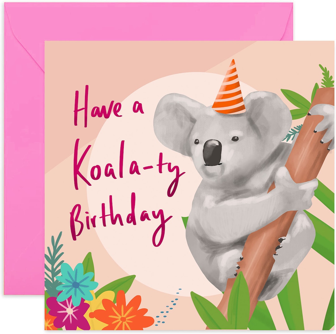 Happy Birthday Koala Card - Birthday Card for Her - Birthday Card for ...