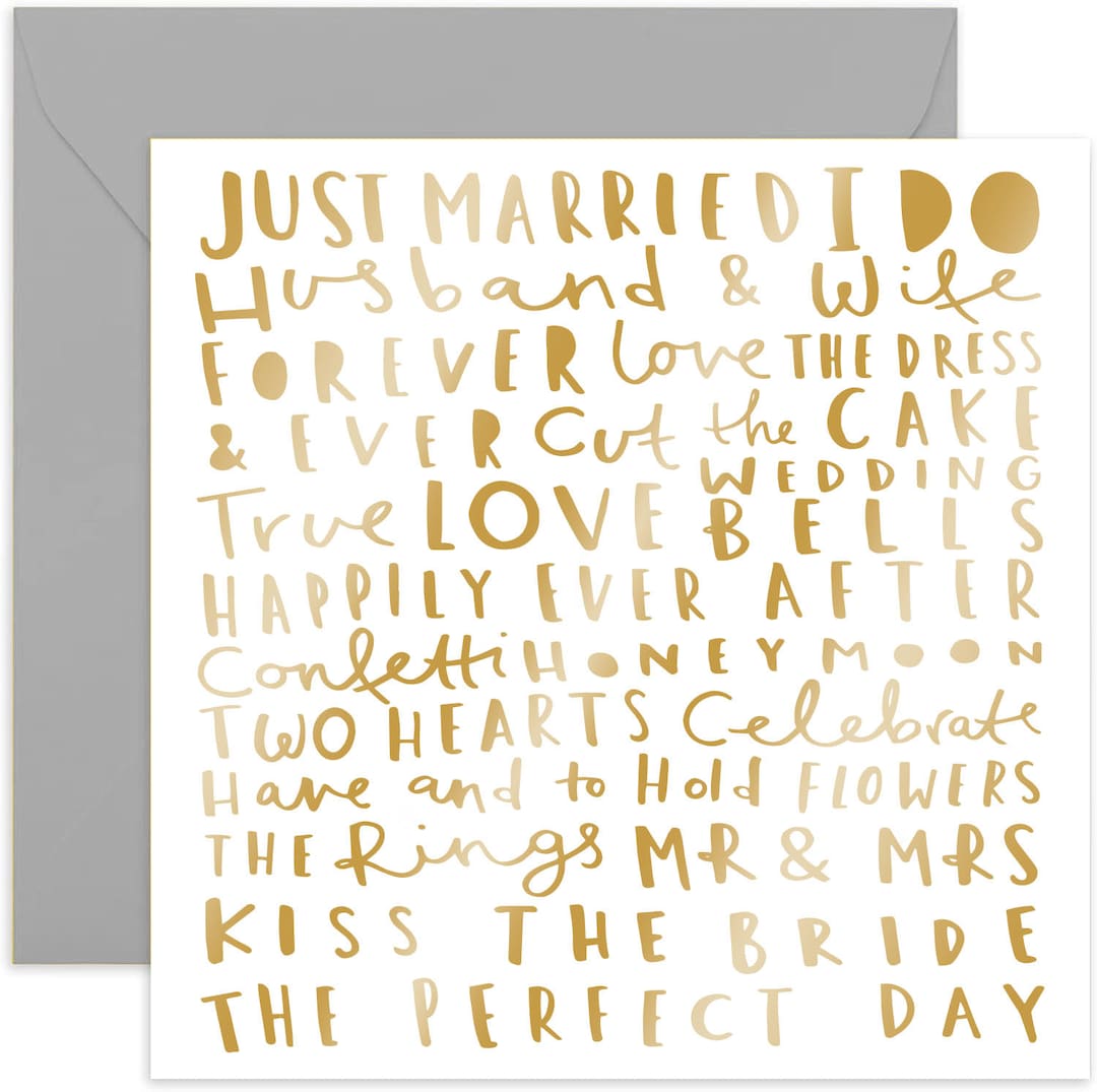Wedding Words Card - Wedding Card for Them - Cute Wedding Greeting Card ...