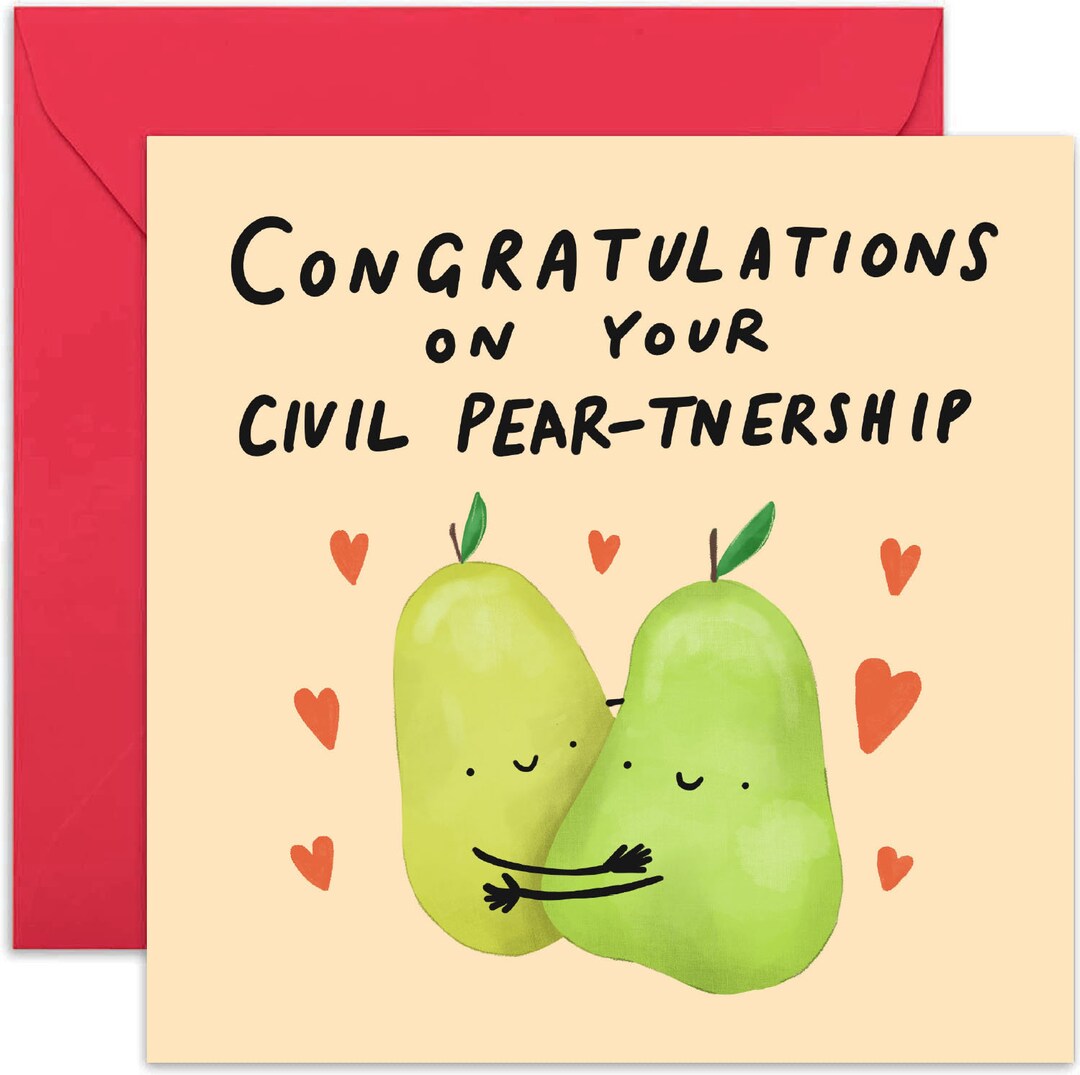 Congrats Civil- Pear-tnership Card Card - Wedding Card - Civil ...